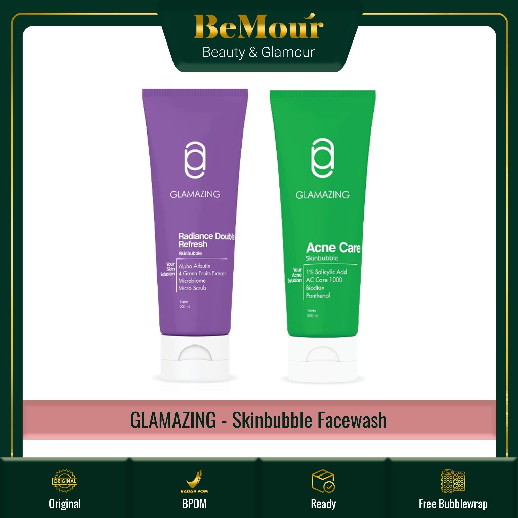 Jual GLAMAZING - SKINBUBBLE SERIES ( 100 ml ) - Pembersih Wajah Acne ...