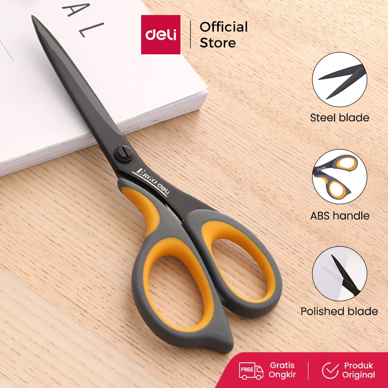 Jual Deli Teflon Scissors / Gunting Teflon 210mm Anti Lengket Desain ...