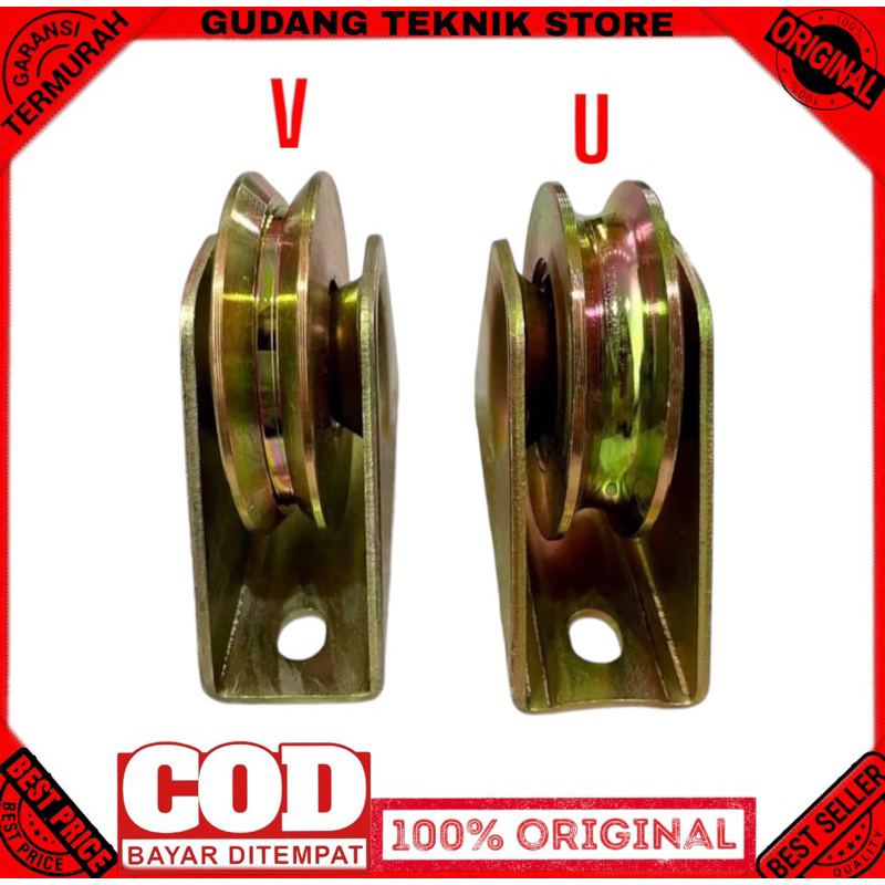 Jual 60/70/80/100 mm Roda Gerbang Pagar Model U & V Roda Rel Besi Roda ...