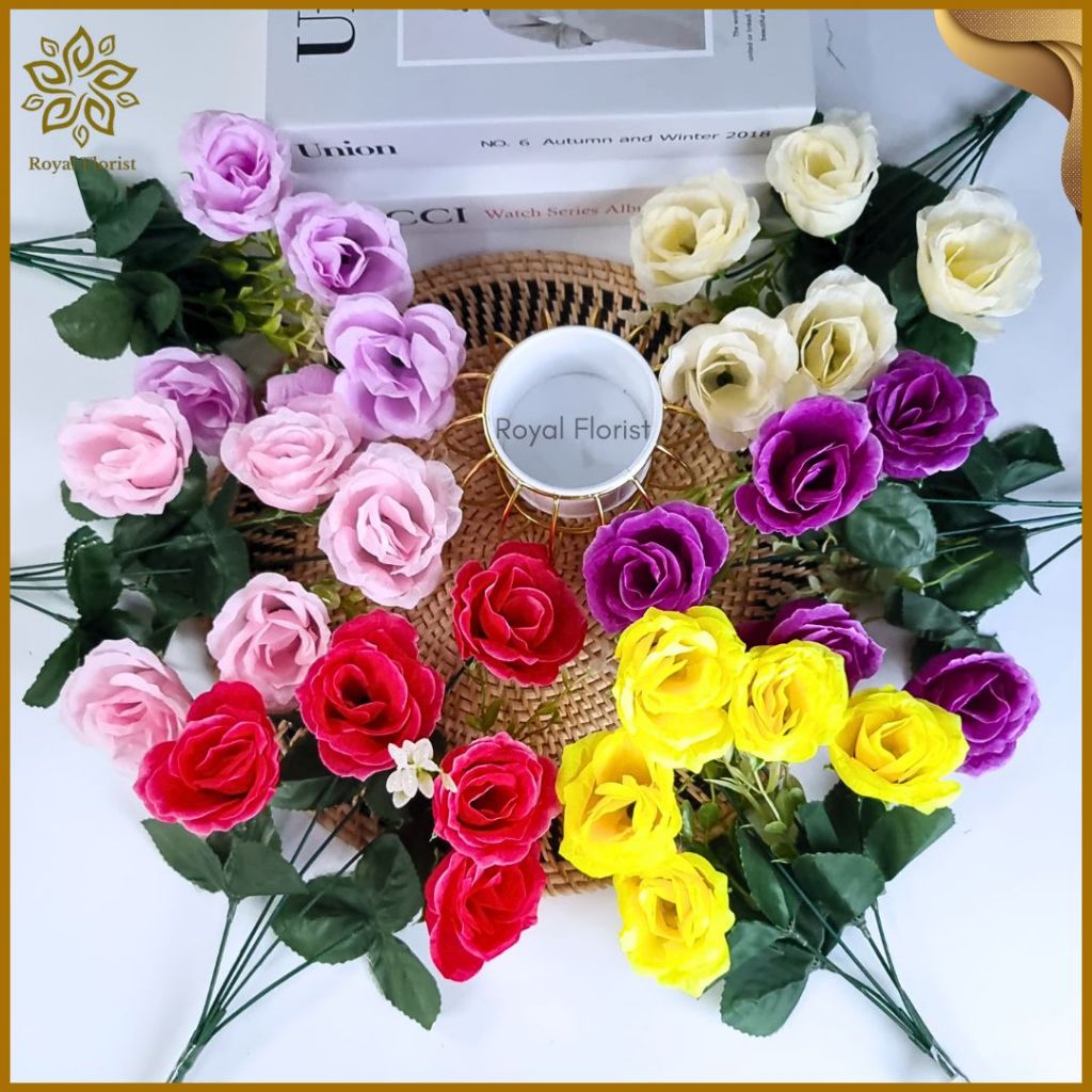 Jual Mawar Kuncup Tropis Artificial 5 Cabang/Bunga Buket/Bunga Hias ...