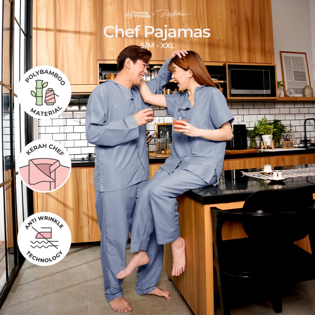 Jual Chef Pajamas Nyonya Piyama X Devy Anastasia Couple Set Baju ok / seragam (Weight Loss ...