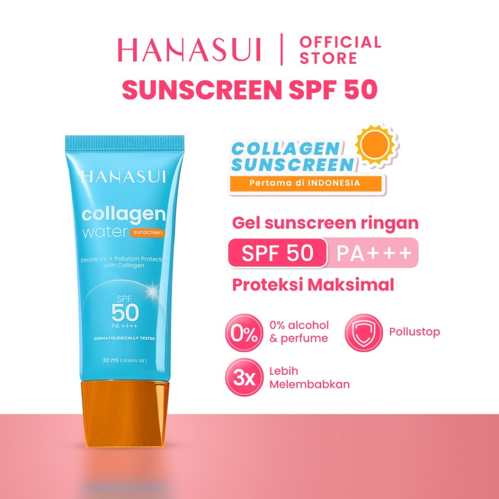Jual HANASUI Collagen Water Sunscreen SPF50 PA+++ 30ml | Shopee Indonesia