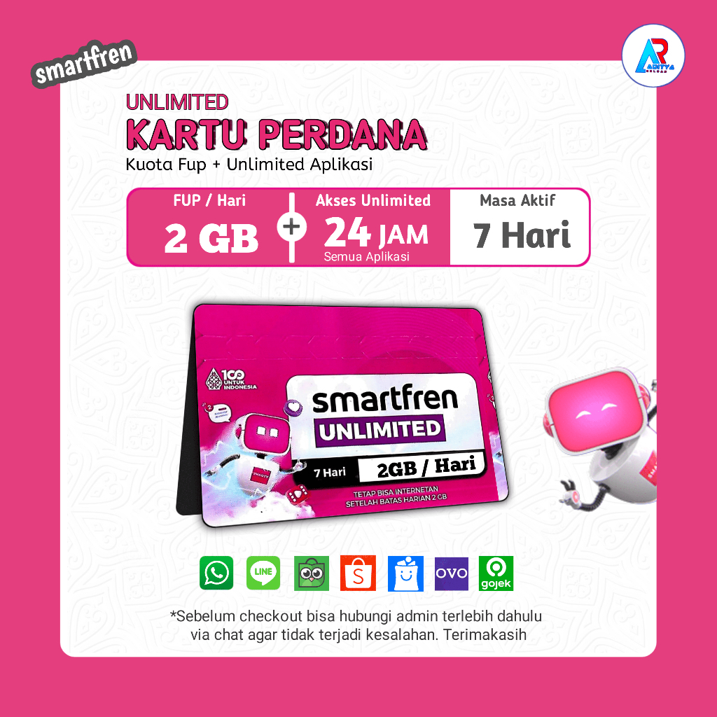Jual Kartu Perdana Smartfren Unlimited 14GB 7Hari (Fup 2gb/hari ...