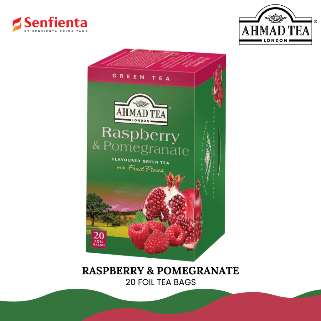 Jual Ahmad Tea Raspberry & Pomegranate Green Tea 20's - 40 gr | Shopee Indonesia