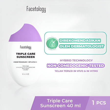 Jual FACETOLOGY Triple Care Sunscreen SPF40 PA+++ 40ml Acne and Oily Skin XX183 | Shopee Indonesia