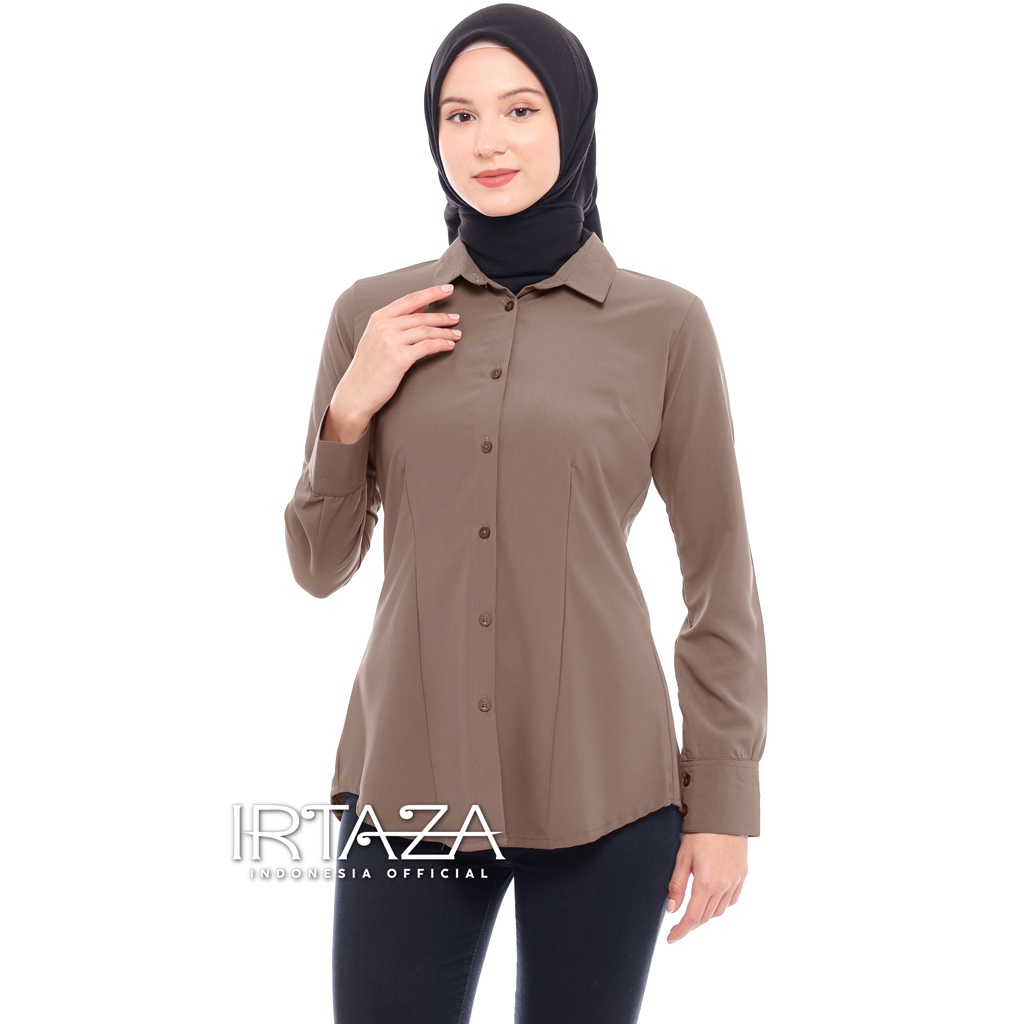 Jual Kemeja Slim Fit Shirt Wanita Polos Slimfit Barbara Blouse Atasan ...