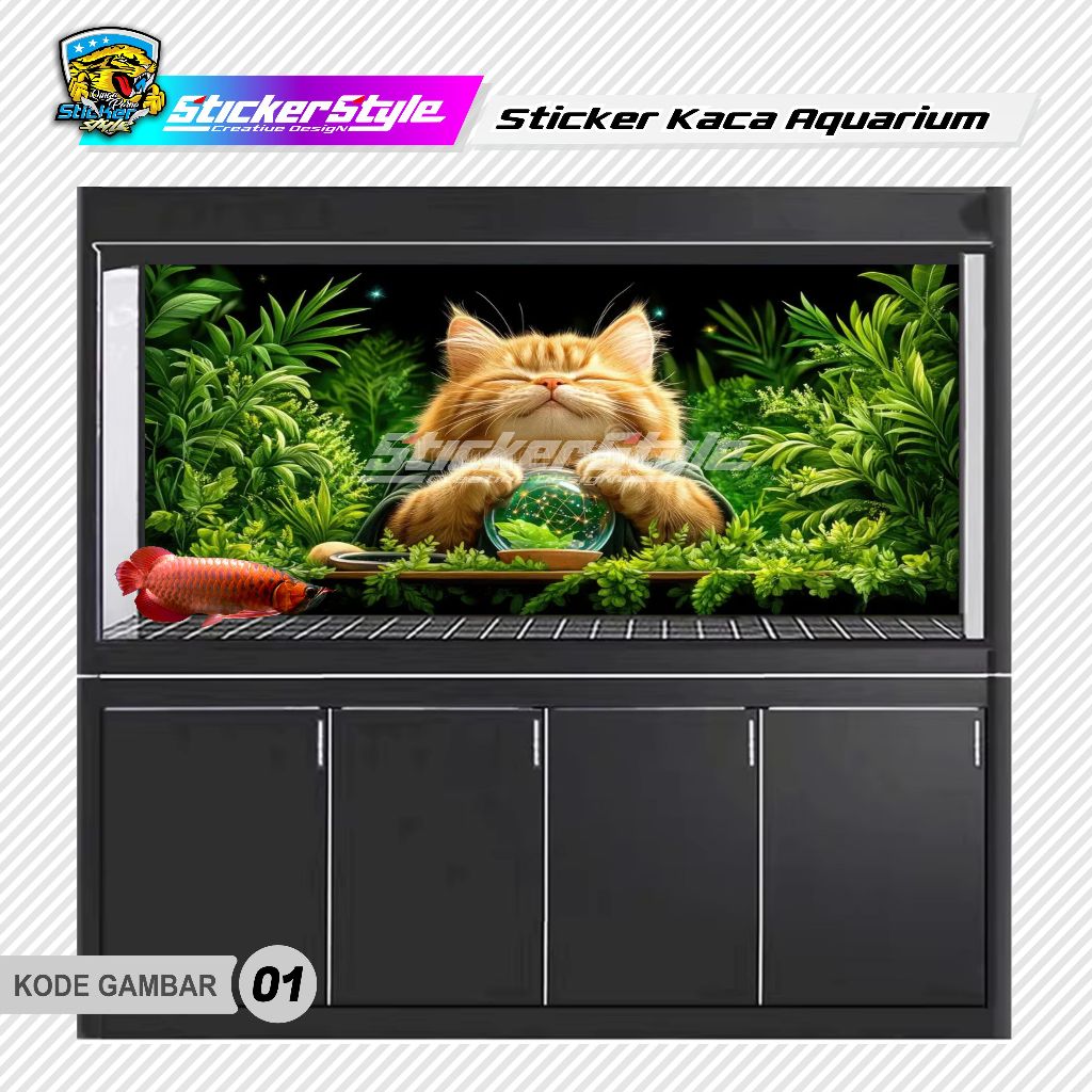 Jual Stiker Background Kaca Aquarium / Wallpaper Fish Tank Backdrop ...