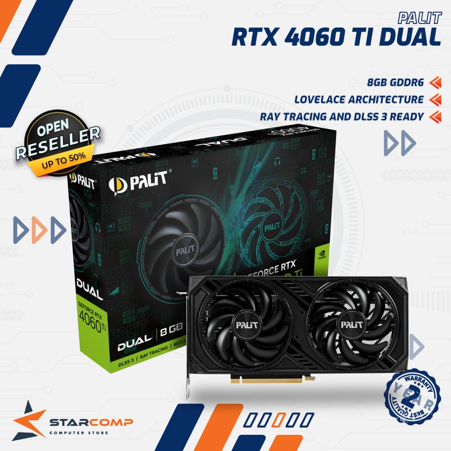 Jual Palit GeForce RTX 4060 Ti Dual 8GB GDDR6 VGA RTX4060TI | Shopee ...