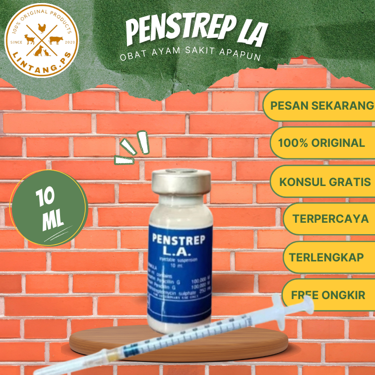 Jual Penstrep LA 10 ml - Penstrep LA Untuk Hewan - Obat Ayam Sakit ...