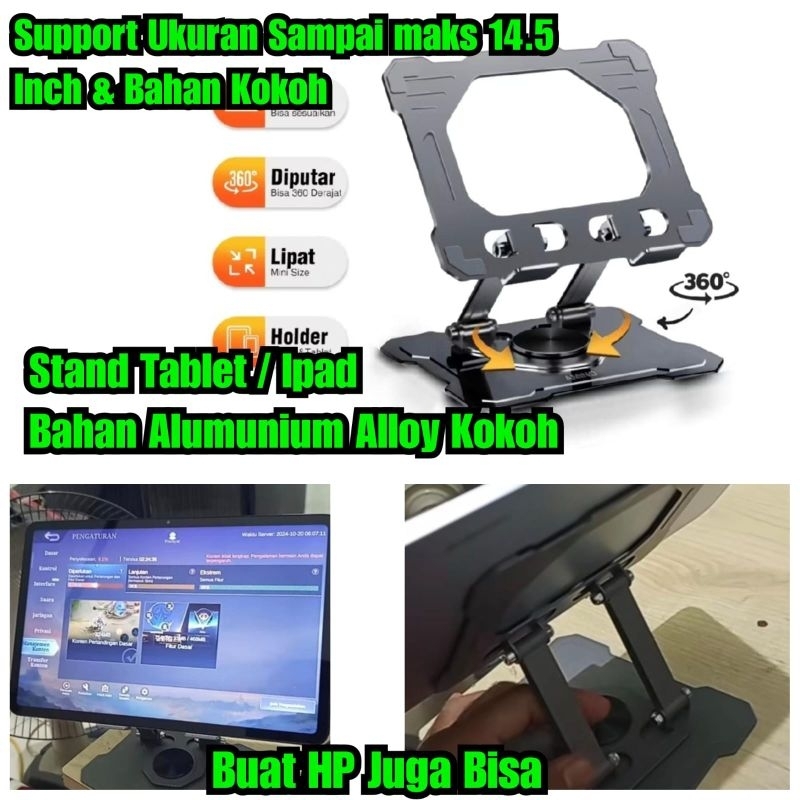 Jual Stand Holder Tablet besi kokoh Alumunium alloy holder tab besi ...
