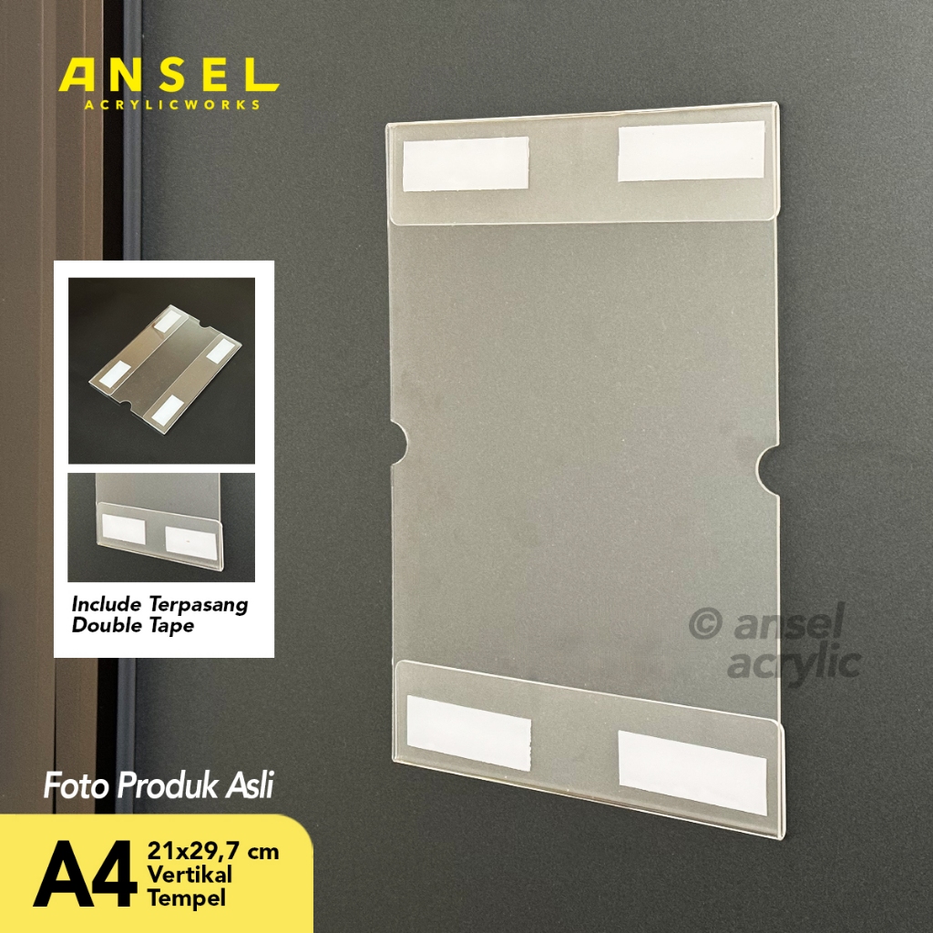 Jual ANSEL Frame Akrilik Tempel Dinding - Bingkai Brosur Poster Flyer ...