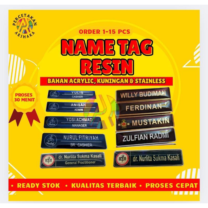 Jual Nametag / Name Tag / Nama Dada / Papan Nama Custom | Shopee Indonesia