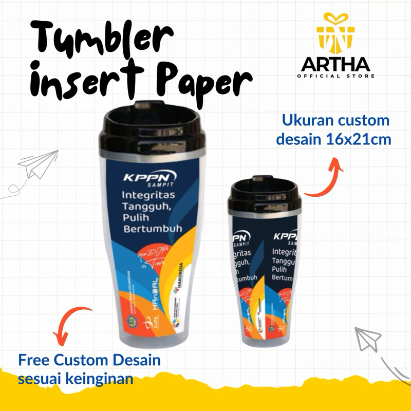 Jual BOTOL TUMBLER INSERT PAPER CUSTOM PO (FREE DESAIN) | Shopee Indonesia