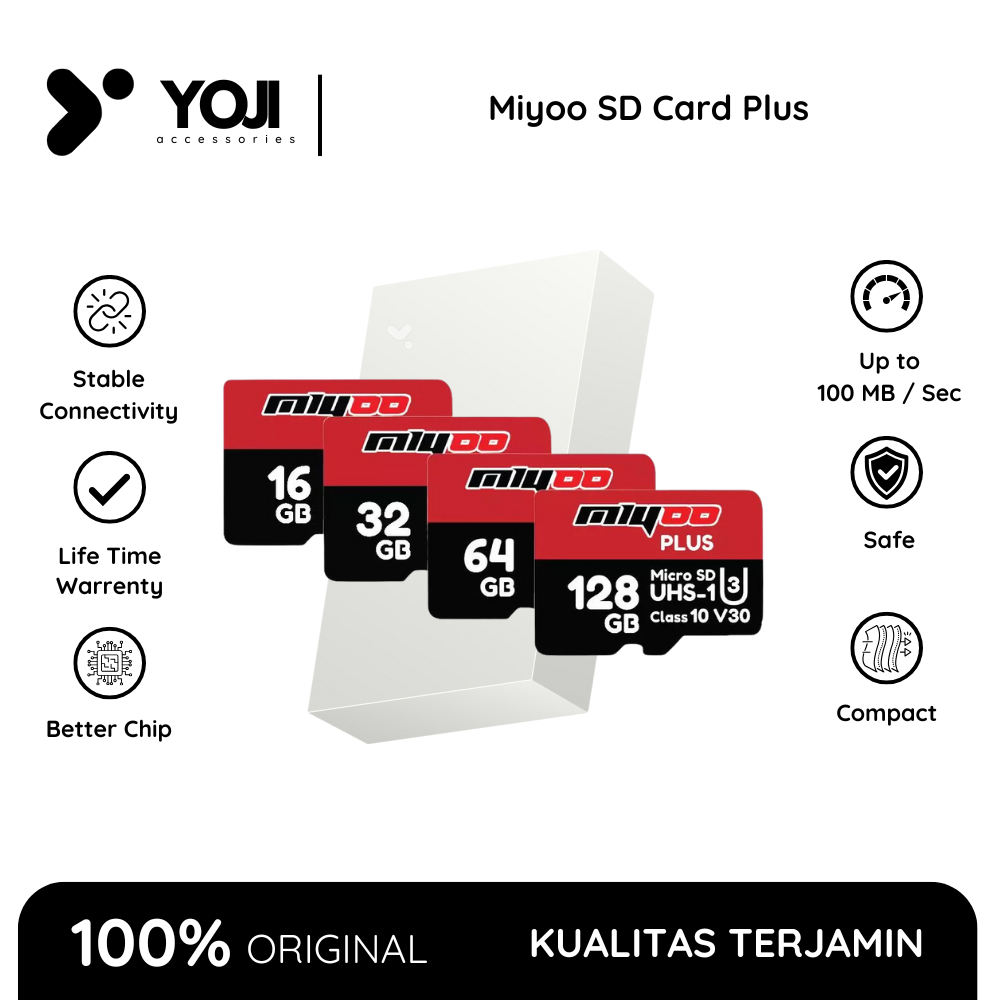 Jual Miyoo Memory Card Micro SD Card Class10 UHS-1 V30 80MB/s Real ...