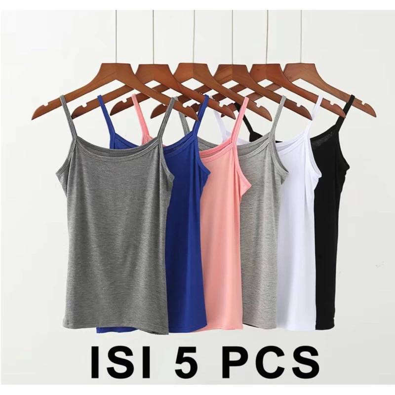 Jual 5pcs /Tanktop Tali Besar Wanita Dewasa Dan Tank top Tali Kecil ...