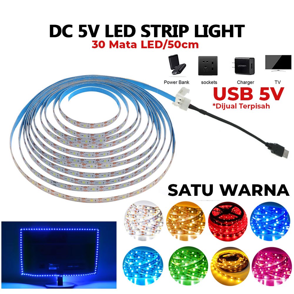 Jual LED Strip 2385 DC 5V 50cm Outdoor Indoor Waterproof IP65 | Shopee ...