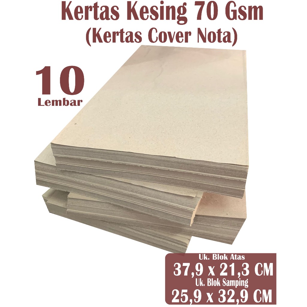 Jual KERTAS KESING ( COVER NOTA BON ) UKURAN BLOK ATAS ( 37,9 X 21,3 CM ...