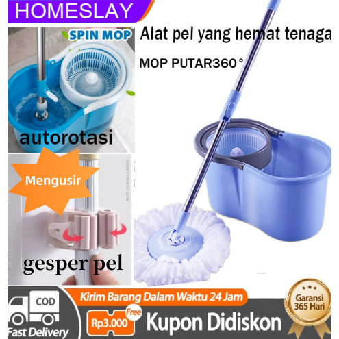 Jual HOMESLAY | Alat Pel Lantai 360° |Alat Pel Otomatis | Spin Mop ...