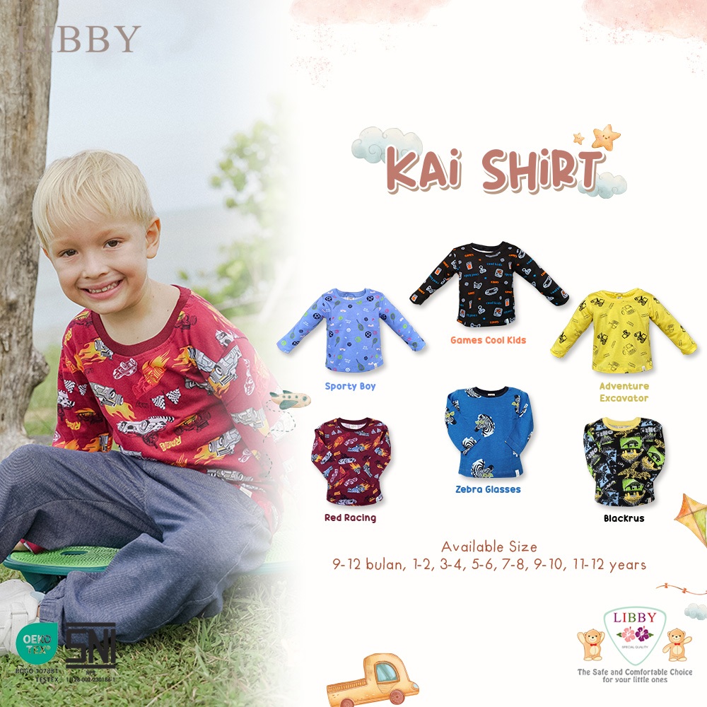 Jual LIBBY Earth Atasan Kaos Lengan Panjang Bayi & Anak Laki-laki Kai Shirt 9 Bulan - 12 Tahun ...