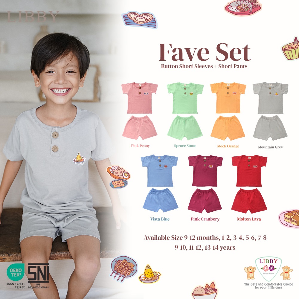Jual LIBBY Setelan Piyama Anak Pendek Celana Pendek Sablon - Fave Set (1pcs /pack) | Shopee ...