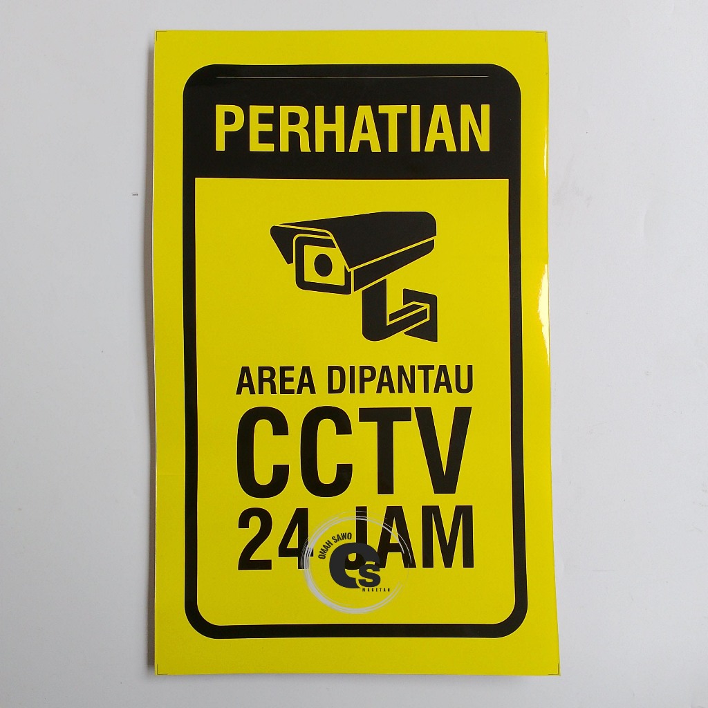 Jual Stiker CCTV 24 Jam - Area Ini Dipantau CCTV - Stiker Keamanan | Shopee Indonesia