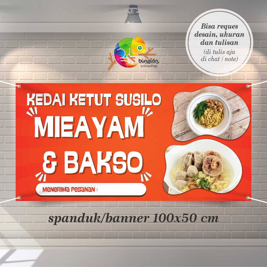Jual Cetak Spanduk Banner Mie Ayam Dan Bakso | Shopee Indonesia