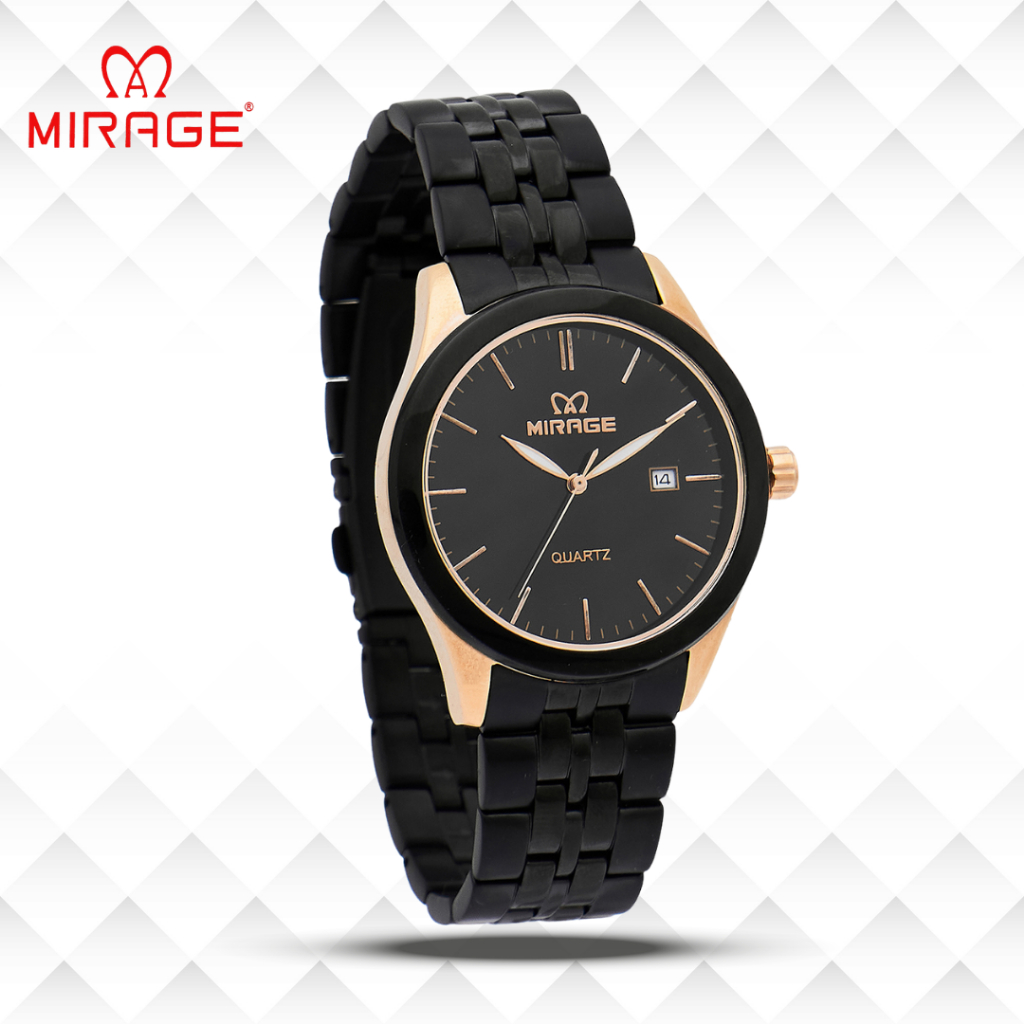 Jual Mirage Jam Tangan Pria Analog TS 8136 M Black Rose Gold Original ...