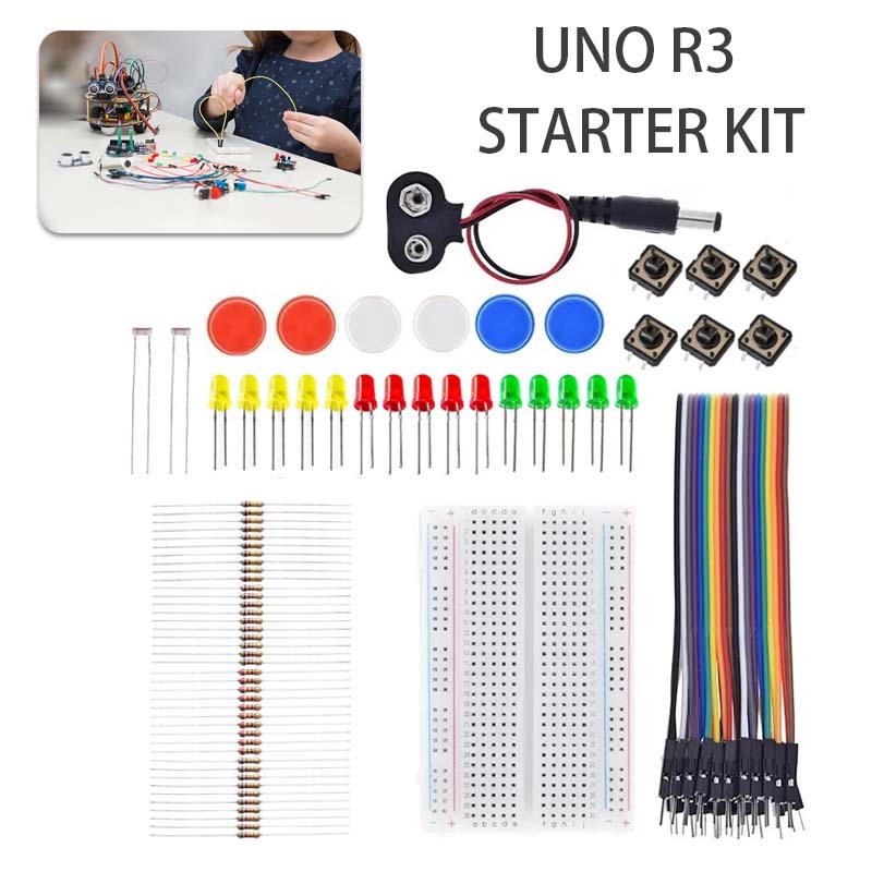 Jual Kit Paket Elemen UNO R3 Arduino Breadboard Starter Kit Led Jumper ...