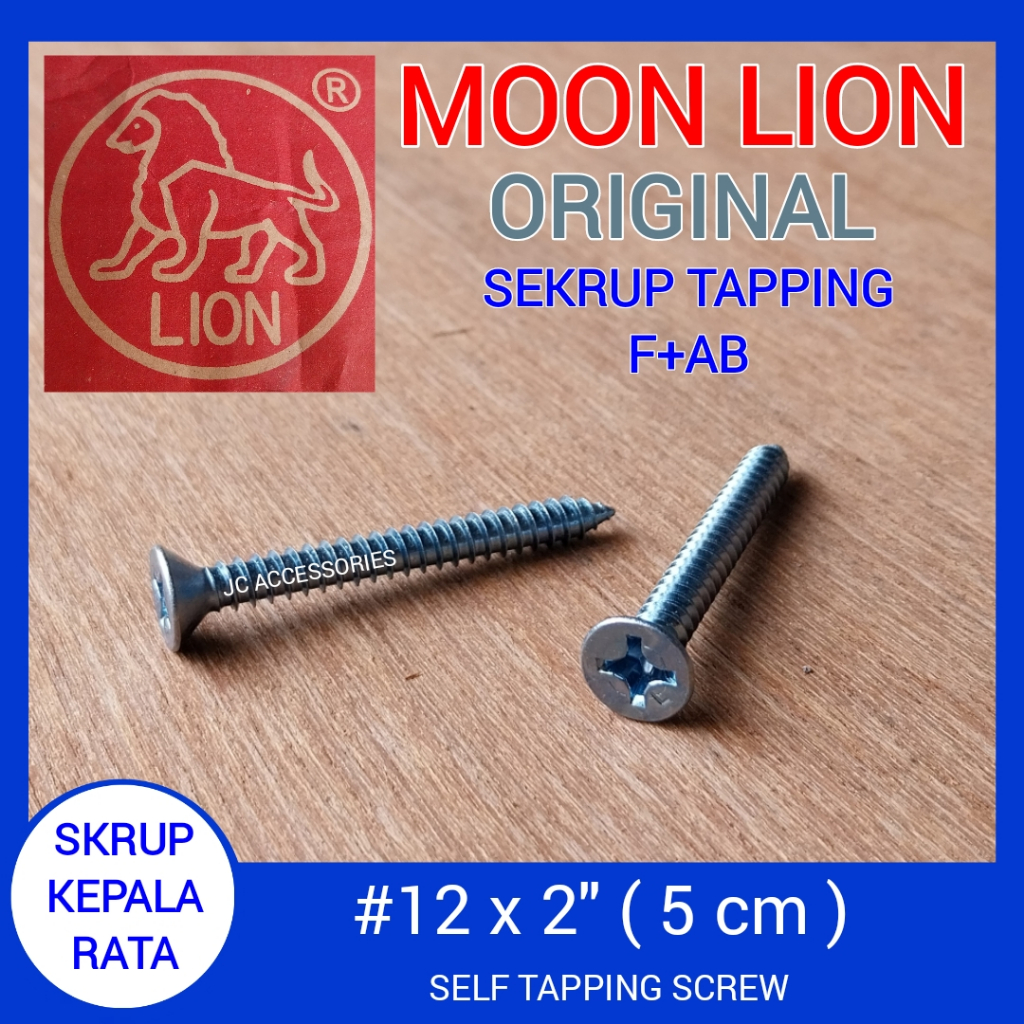 Jual [ 1 PACK = 50 PCS ] SEKRUP TAPPING FAB 12x2” MOON LION ORIGINAL ASLI ( 5CM ) FH 12x2 ( 5 CM ...