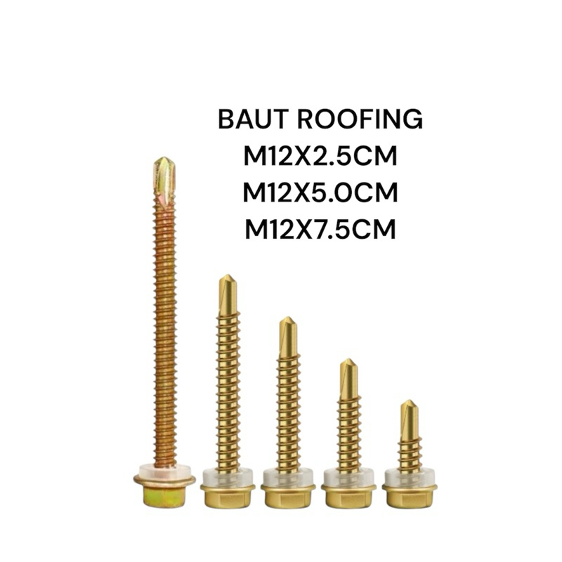 Jual BAUT ROOFING BAJA RINGAN PERPCS 12x2.5cm/12x5.0cm/12x7.5cm ...