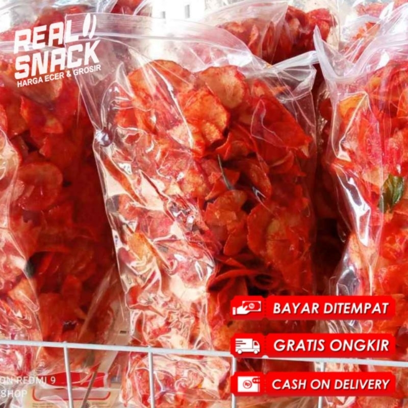 Jual Keripik Singkong Pedas Manis Bumbu basah Lengket Kemasan 1kg ...