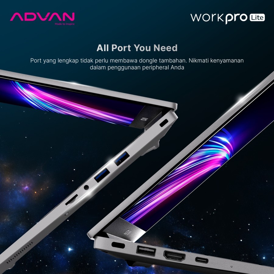 Jual ADVAN Laptop Workpro Lite Intel Core i3 14”IPS FHD 8GB 256GB ...