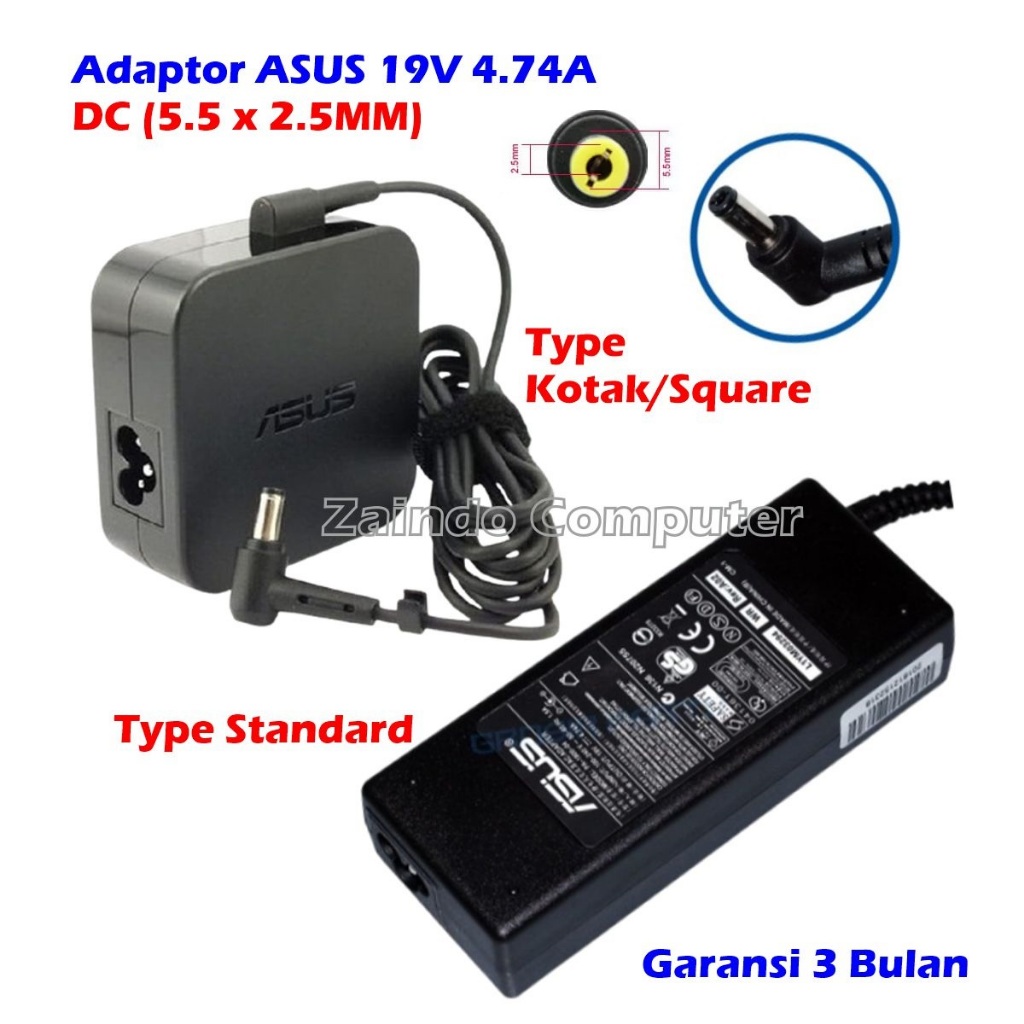 Jual ORIGINAL ADAPTOR ASUS 19V 4.74A (5.5x2.5MM) X550 X550ZE X550D ...