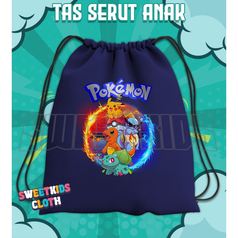 Jual Tas Serut Anak Pokemon New Logo / Rasel Tas Anak Pokemon Pikachu ...
