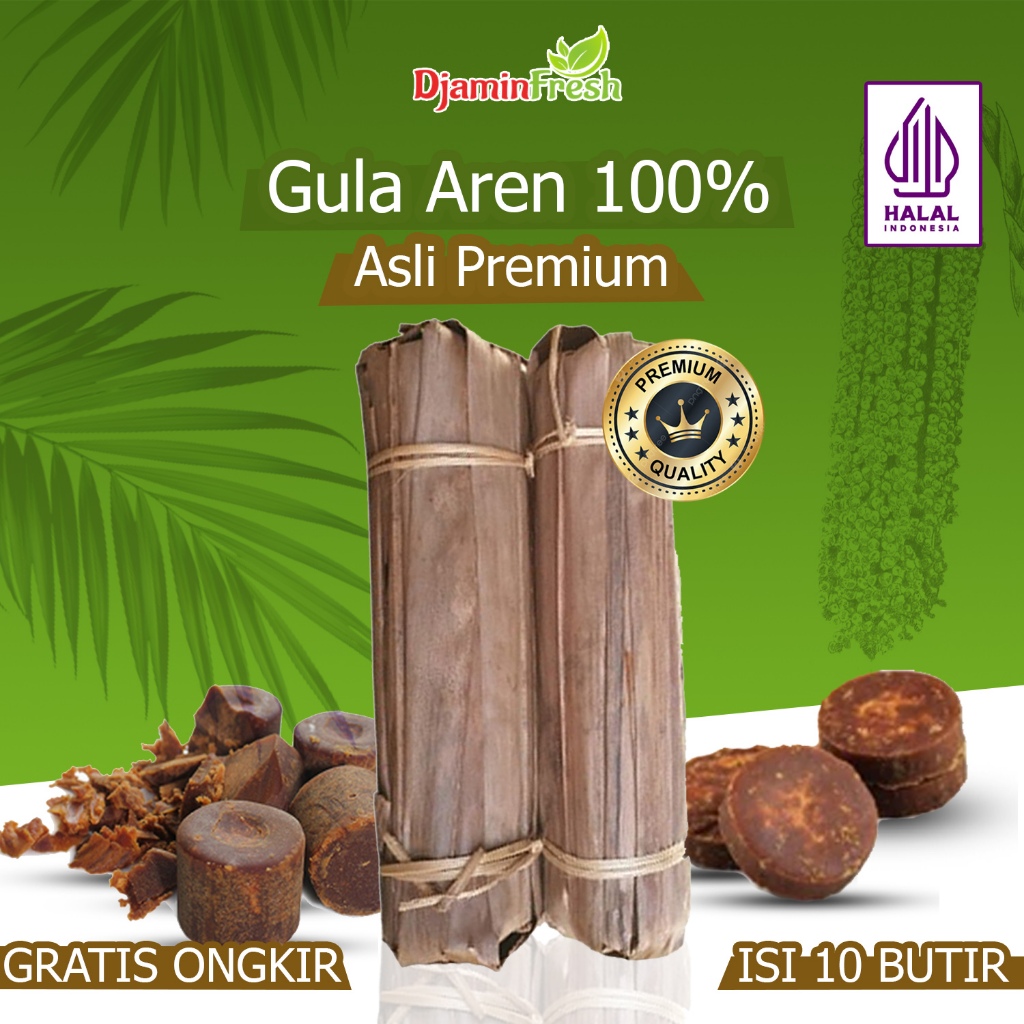 Jual Gula Aren Bungkus Daun Asli 100% Organik Isi 10 Butir | Shopee ...