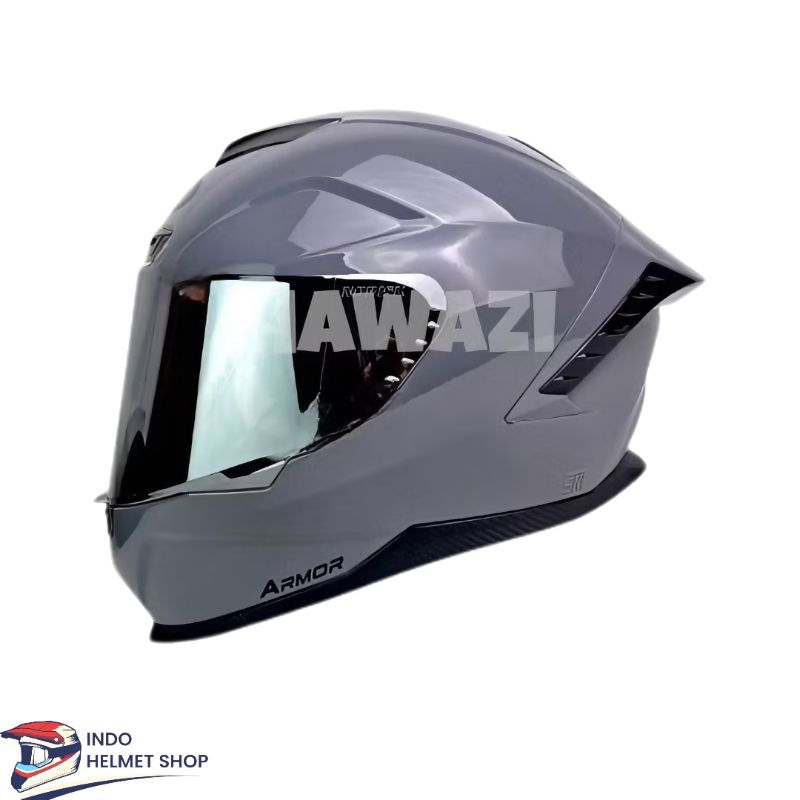 Jual Helm Full Face JS Armor Polos Solid & Carbon Original SNI Realpick ...