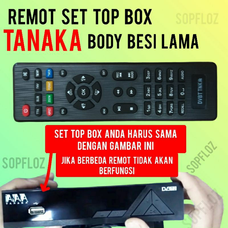 Jual Remote tanaka body besi versi lama stb set top box dvbt2 harus ...