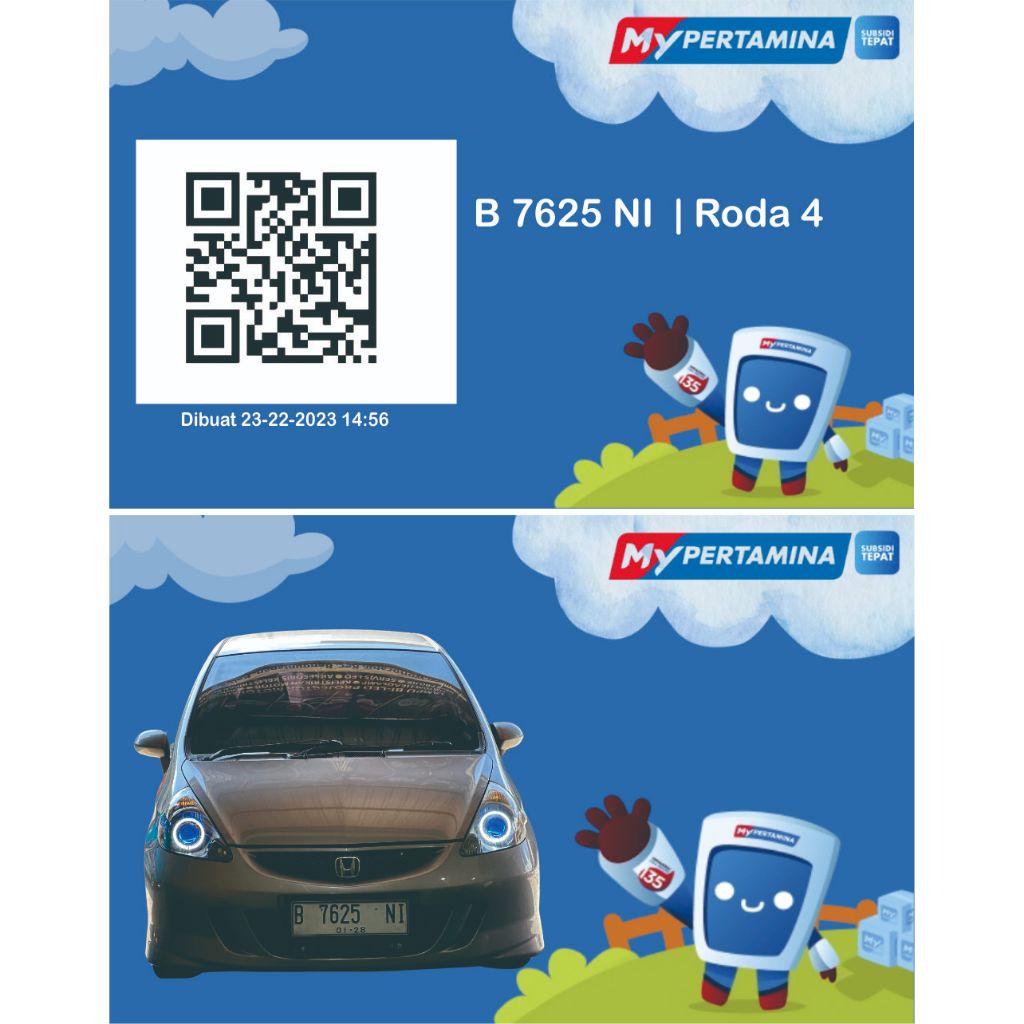 Jual CETAK BARCODE MY PERTAMINA BISA DITAMBAHI FOTO MOBIL KALIAN SENDIRI JADI LEBIH KECE ...