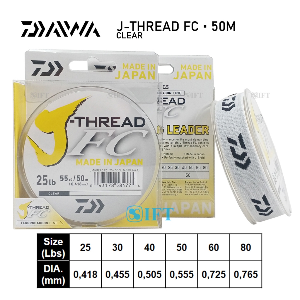 Jual Senar Leader DAIWA J-THREAD FC 50M | Fluoro Carbon | Made in Japan ...
