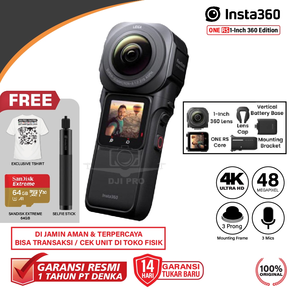 Jual Insta360 ONE RS 1 Inch 360 Edition Camera Original Resmi Insta 360 | Shopee Indonesia