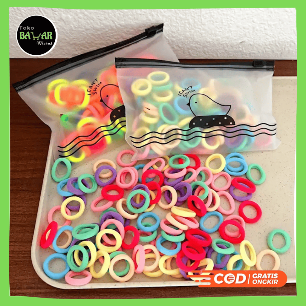 Jual Ikat Rambut Donat Kecil Isi 100 PCS / Kunciran Rambut Anak Elastis ...