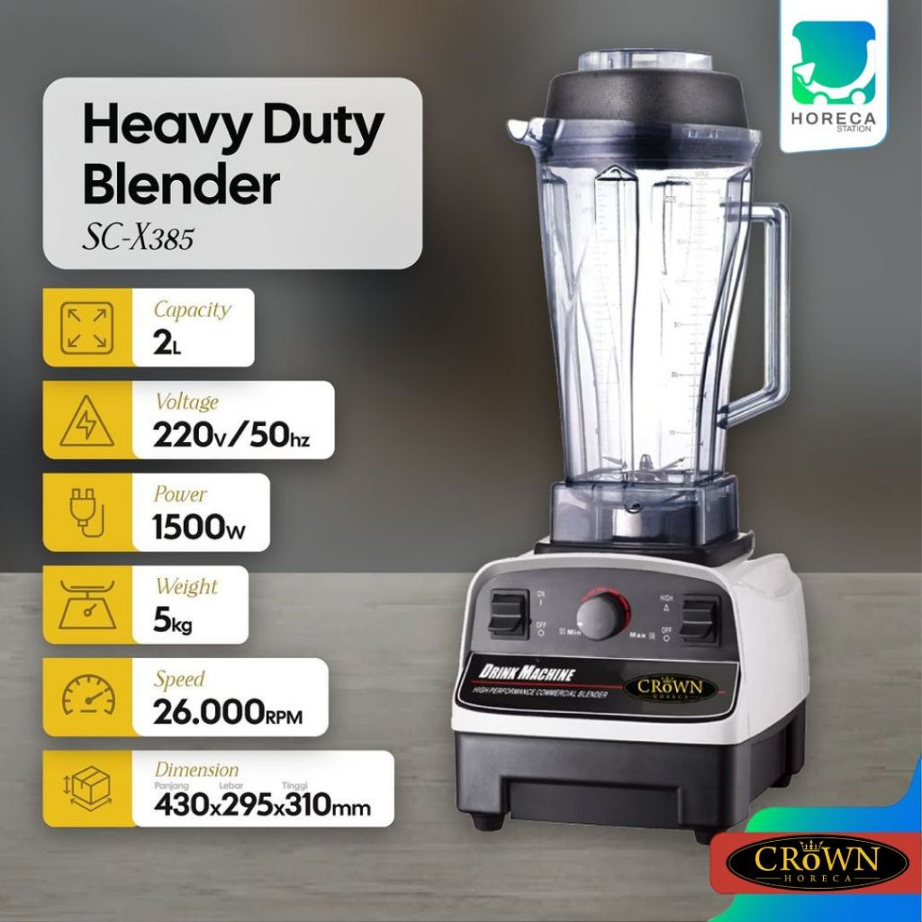 Jual CROWN Heavy Duty Blender Stainless SC-X385 / SC X385 / SCX385 ...