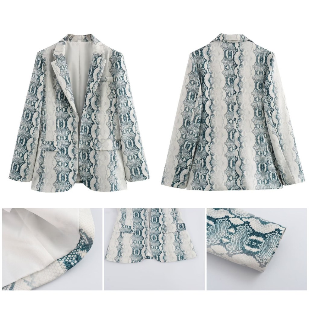Jual BLAZER IMPORT WANITA LENGAN PANJANG MOTIF ULAR ELEGAN PREMIUM ...