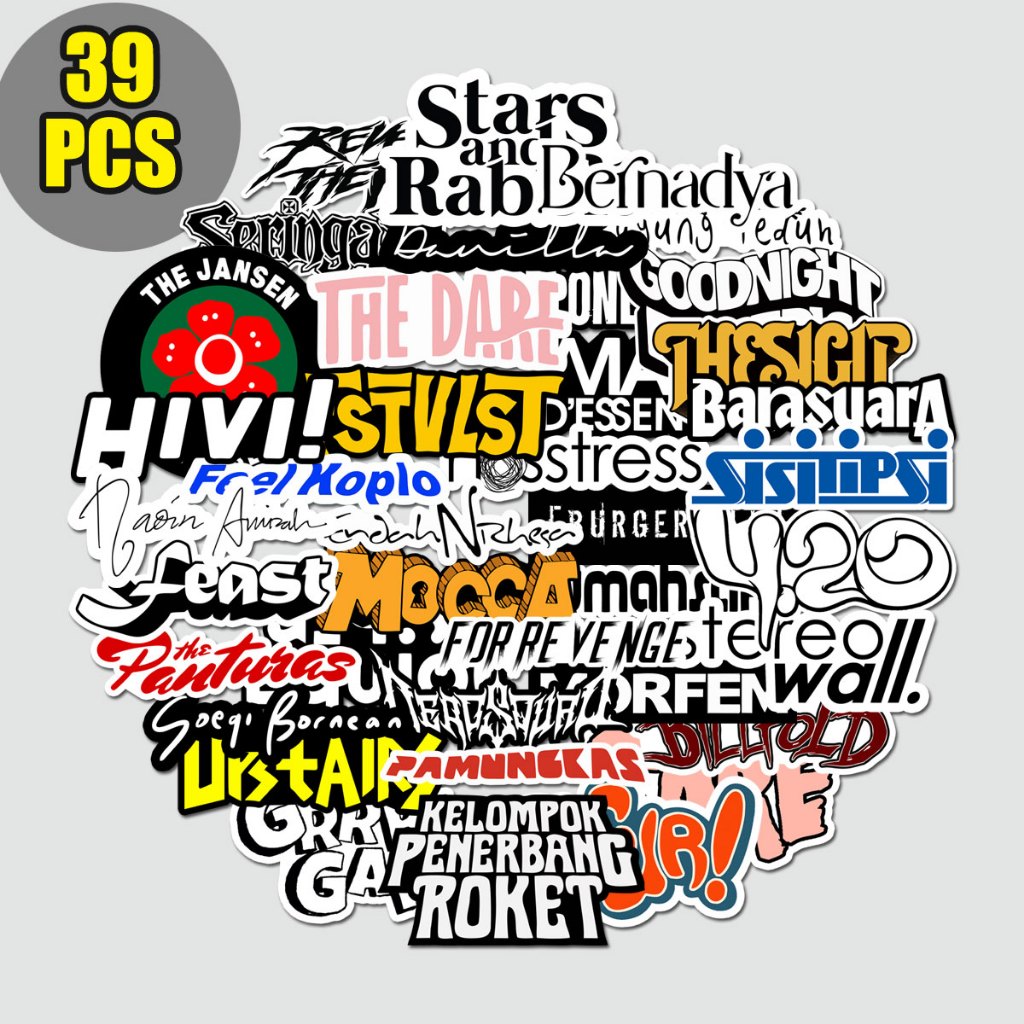 Jual STICKER PACK BAND INDIE 2 - VINYL ANTI AIR - NOSSTRESS / MOCCA ...