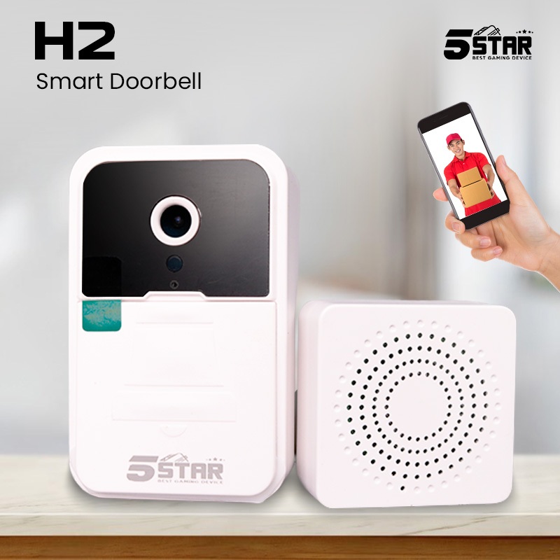 Jual 5Star H2 Wireless bell camera IP66 waterproof bell 1080p rumah ...