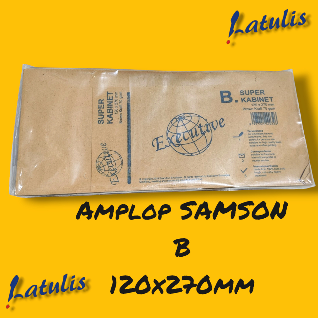 Jual (100PCS) AMPLOP SAMSON EXECUTIVE / 1 PACK UKURAN A, B, C, D, E ...
