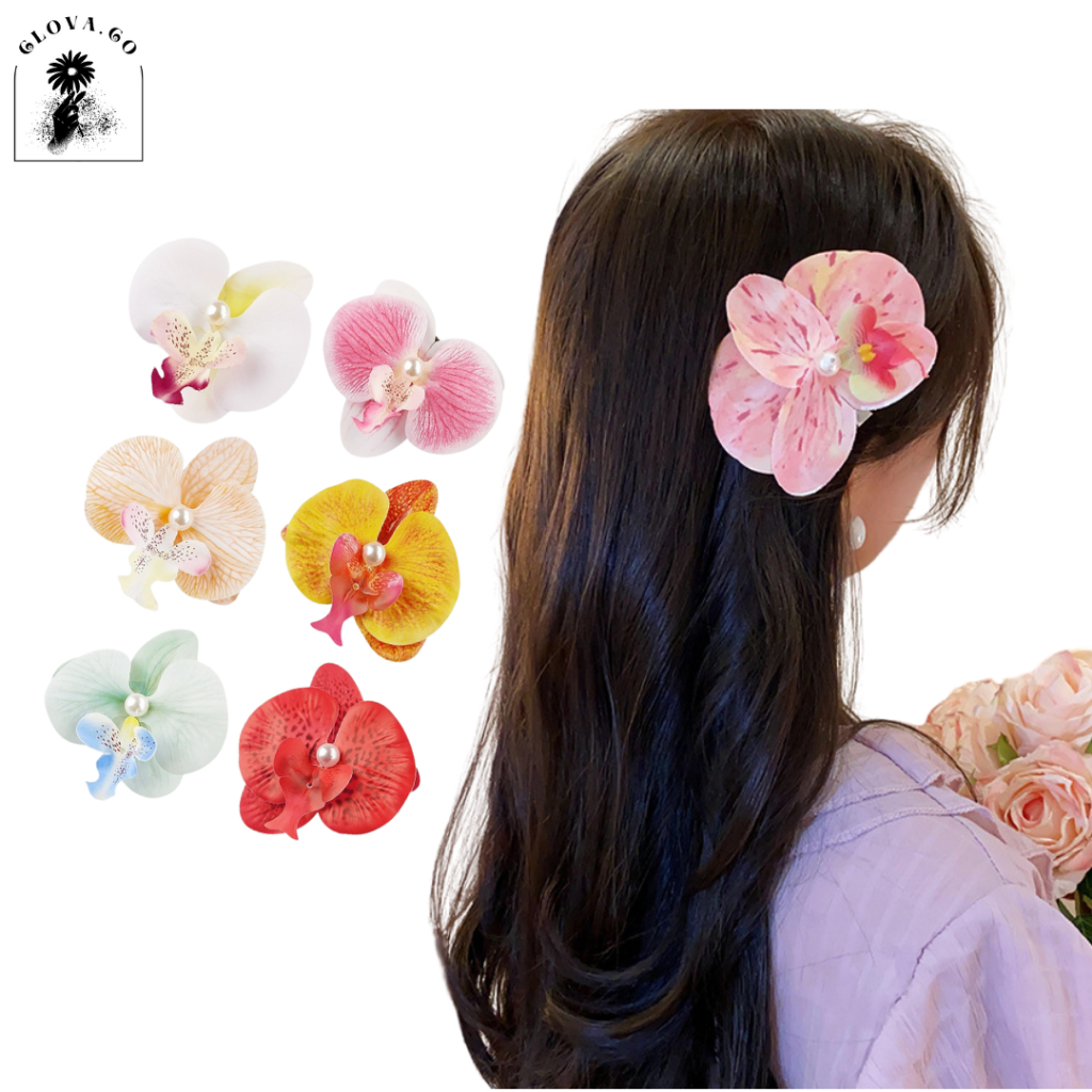 Jual CLOVA JR536 Jepit Rambut Wanita Motif Kuntum Bunga Anggrek Lucu ...