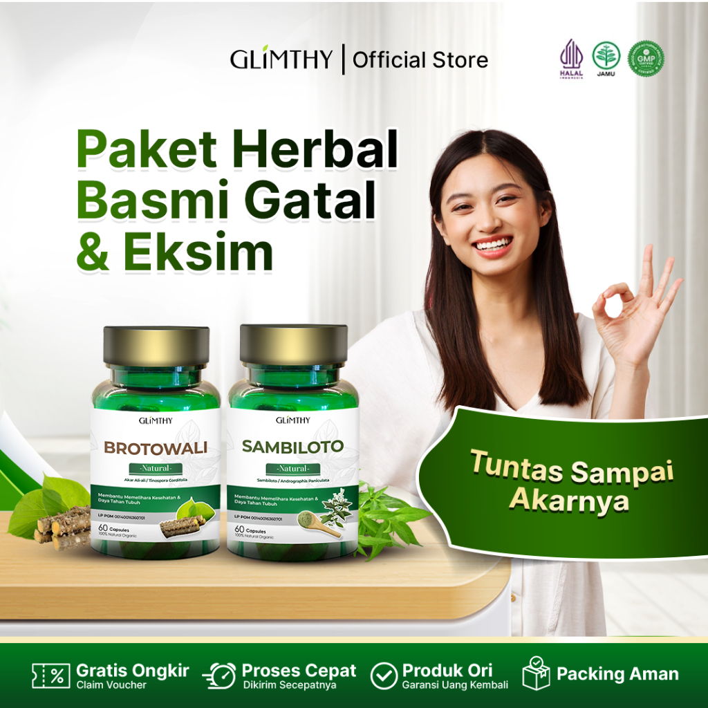 Jual Glimthy Natural Brotowali Sambiloto - Paket Obat Gatal Kulit Eksim ...