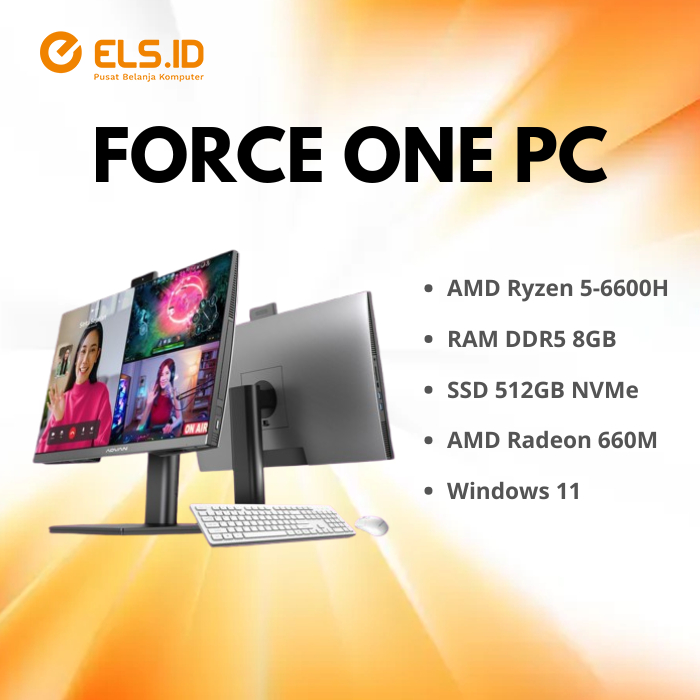 Jual Advan Force One PC Ryzen 5 6600H 8GB SSD 512GB 24" FHD W11 ...