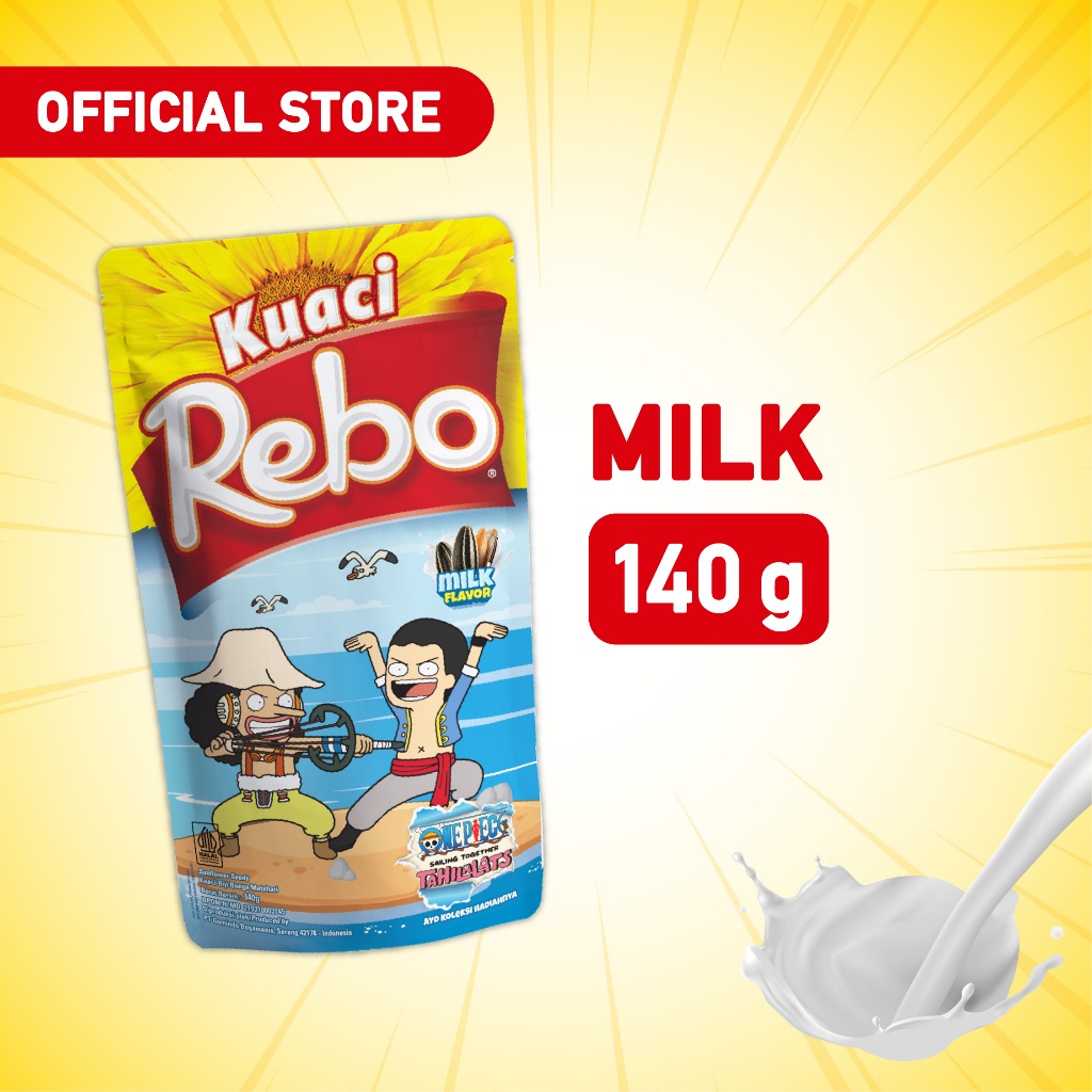Jual Rebo Kuaci X One Piece Bundling 3 Pcs Rasa Cheese Milk 140 Gram